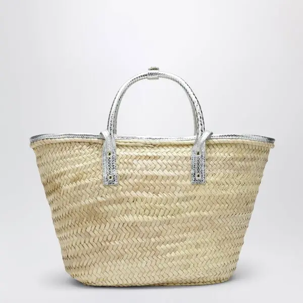 Jacquemus Soli Basket Bag In Natural/ Raffia