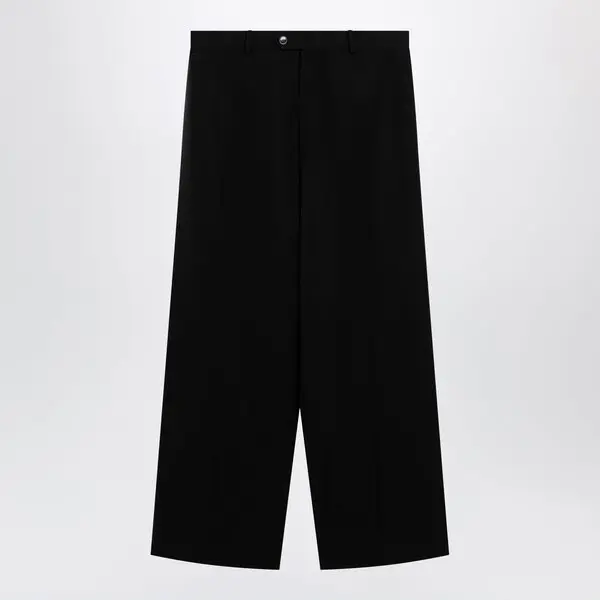 Balenciaga Wide-leg Tailored Trousers In Twill - Black