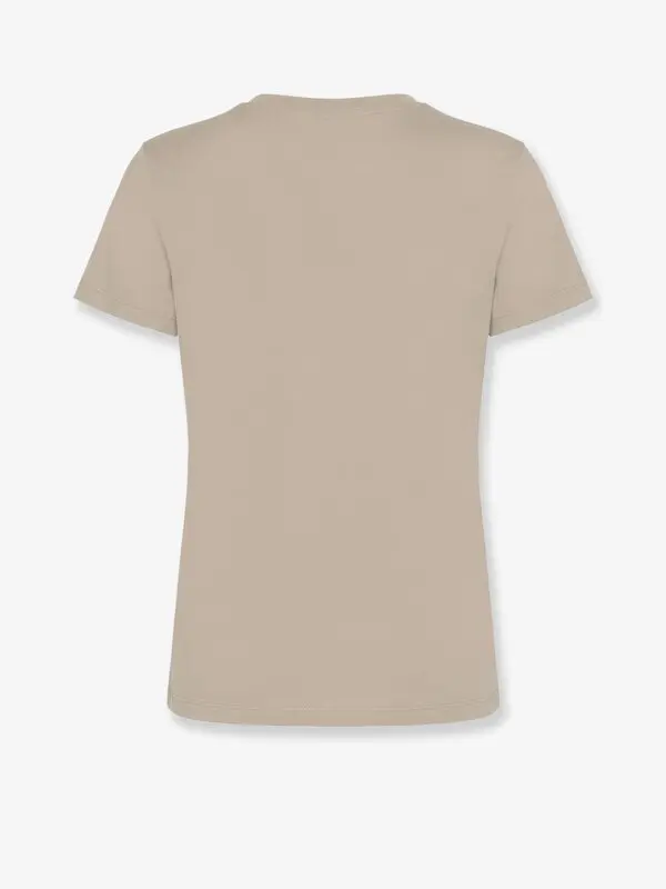 Max Mara Cotton T-shirt With Monogram Embroidery - Multicolor