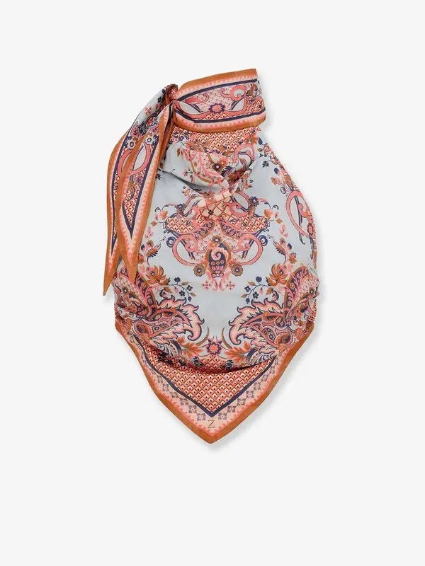 Zimmermann Aster Silk Halter Neck Crop Top - Multicolor