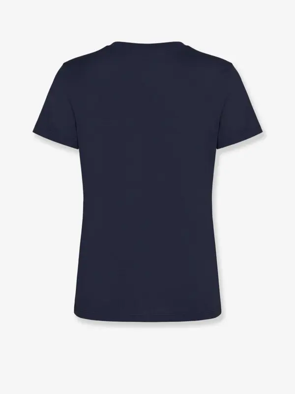Max Mara Papaia Cotton T-shirt With Monogram Embroidery - Multicolor