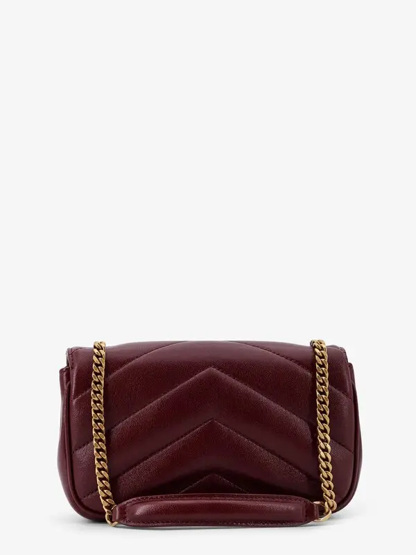 Saint Laurent Loulou Mini Crossbody Bag With Chevron Stitching - Multicolor