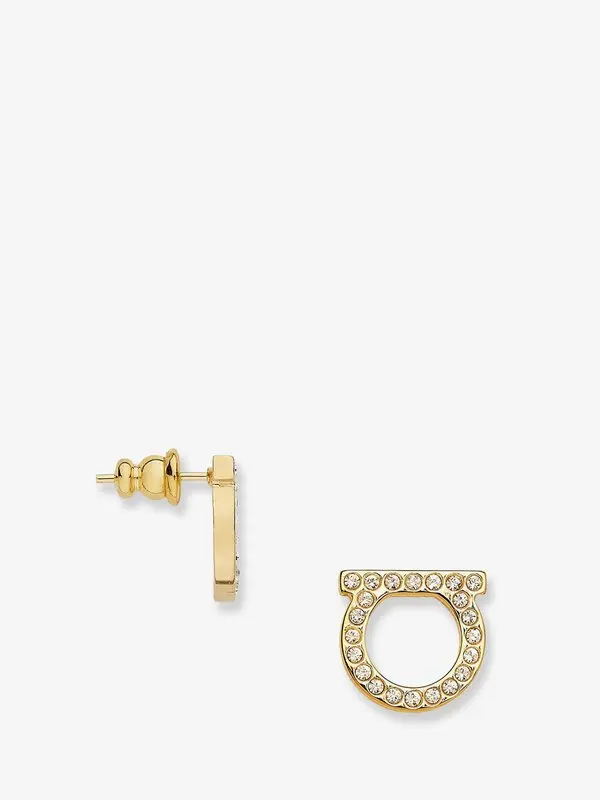 FERRAGAMO Gancini Crystal Earrings