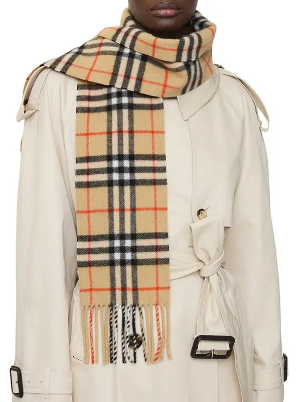 Burberry Thin Check Cashmere Scarf - Cream