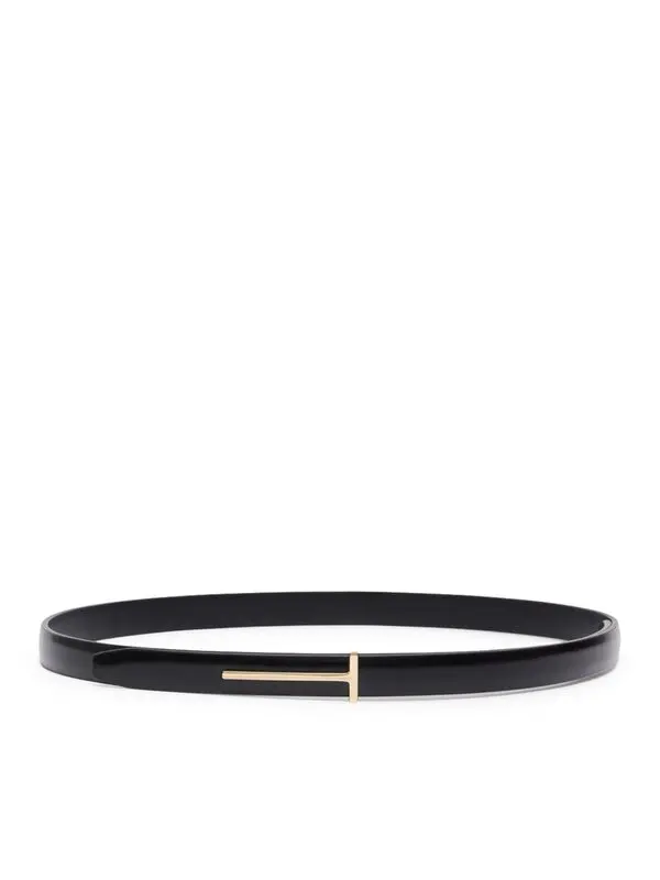 TOM FORD Thin Brushed Leather Belt - Black