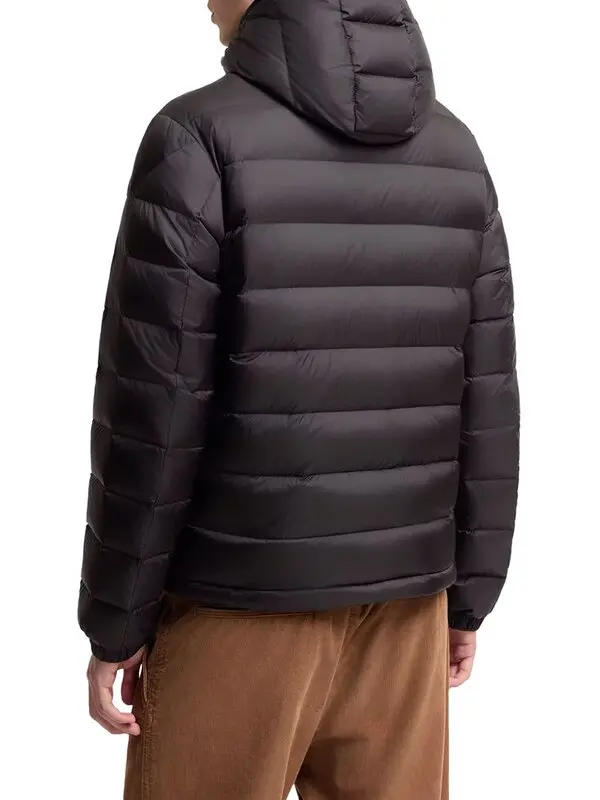 Moncler Short Technical Nylon Down Puffer Jacket With Hood - Black