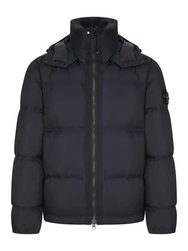 Stone Island Tear-proof Down Jacket With Detachable Hood