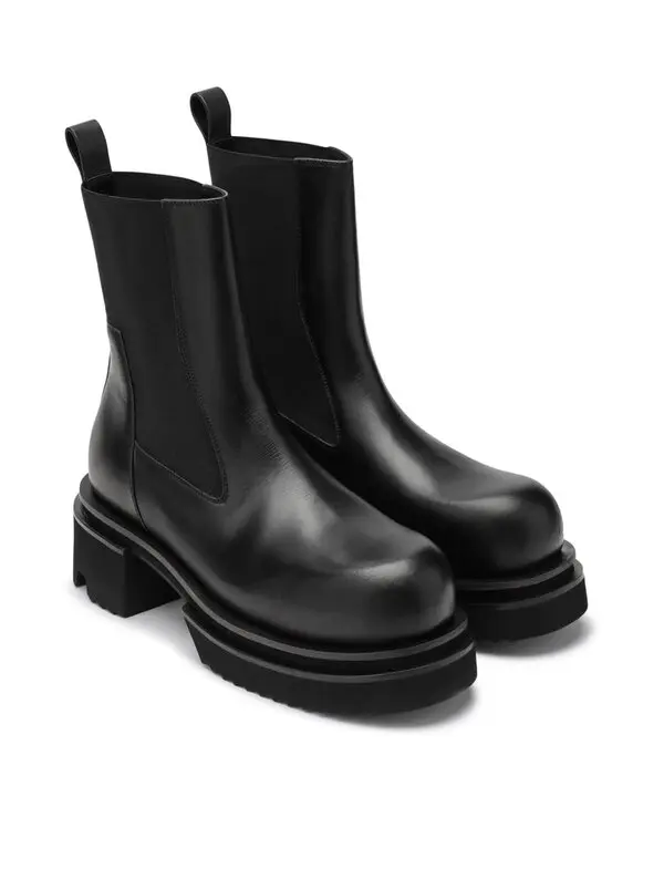 Rick Owens Bogun Leather Chelsea Boots