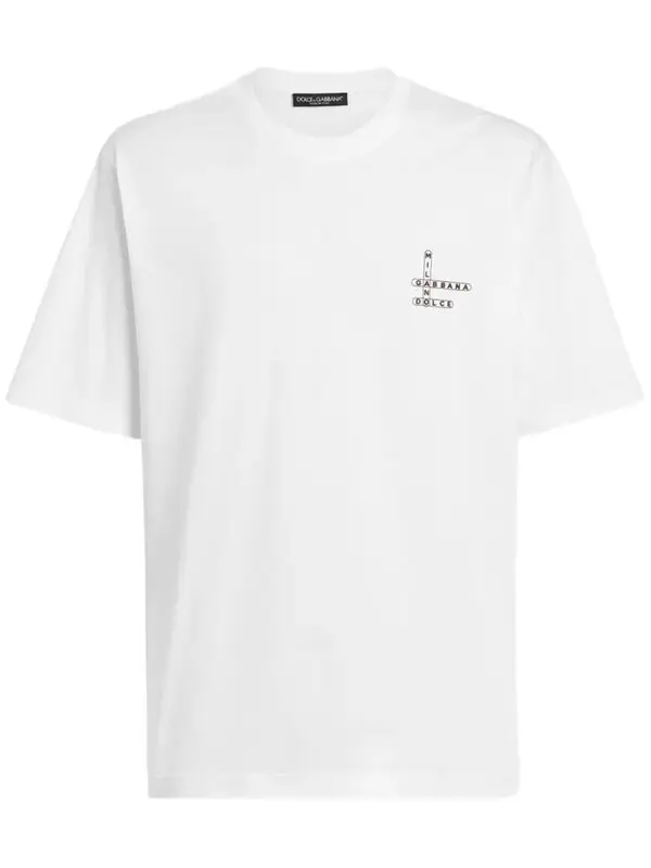 Dolce & Gabbana Cotton T-shirt With Crossword Print