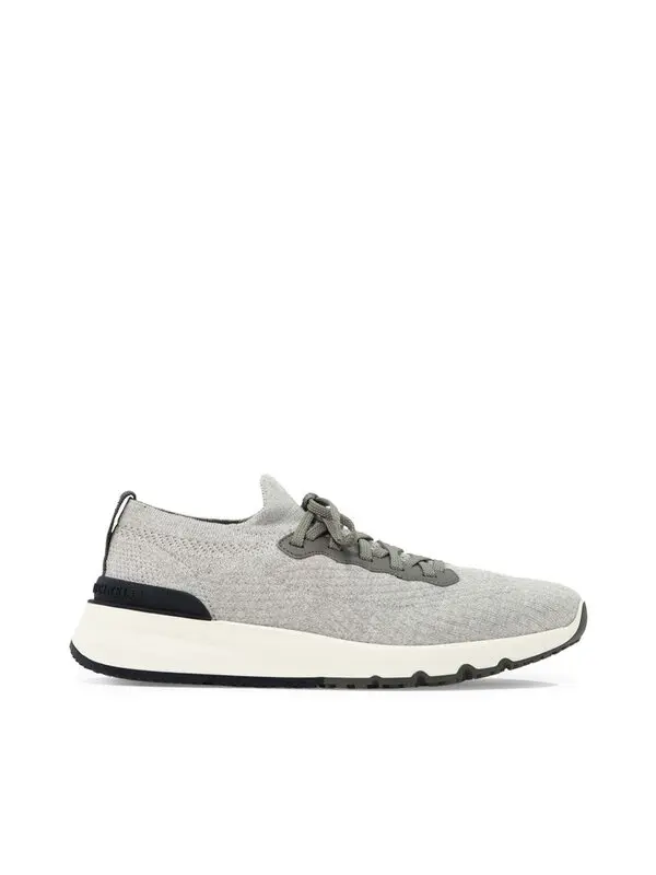 Brunello Cucinelli Knitted Low Top Sneakers - Gray