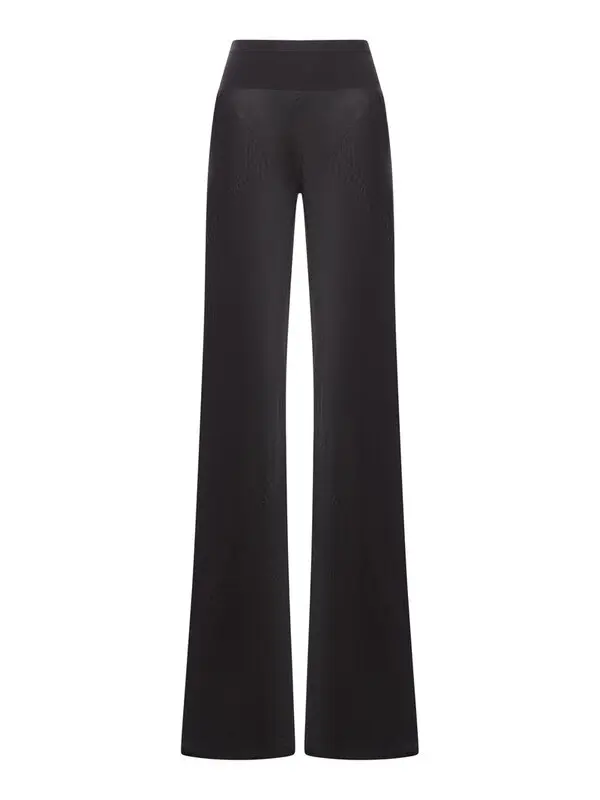 Rick Owens Silk Bias Flare Trousers - Black