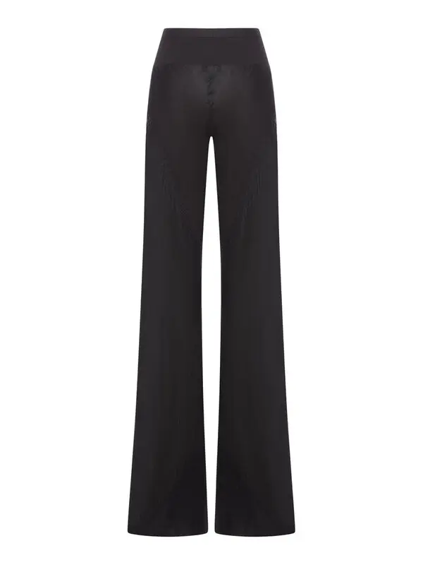 Rick Owens Silk Bias Flare Trousers - Black
