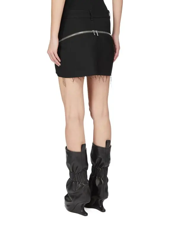 Rick Owens Wool Banana Miniskirt