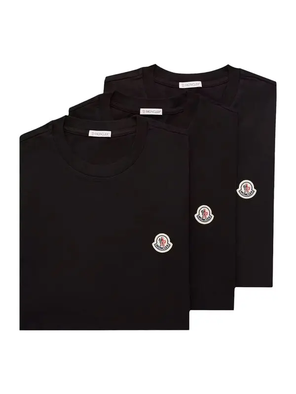Moncler Cotton T-shirt With Logo Patch - Black