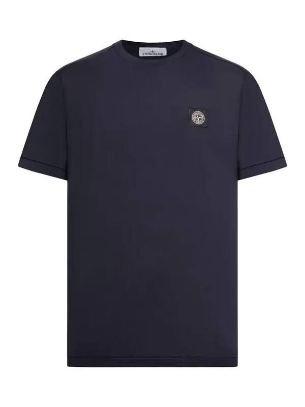 Stone Island Short-sleeve T-shirt With Compass Patch - Blue