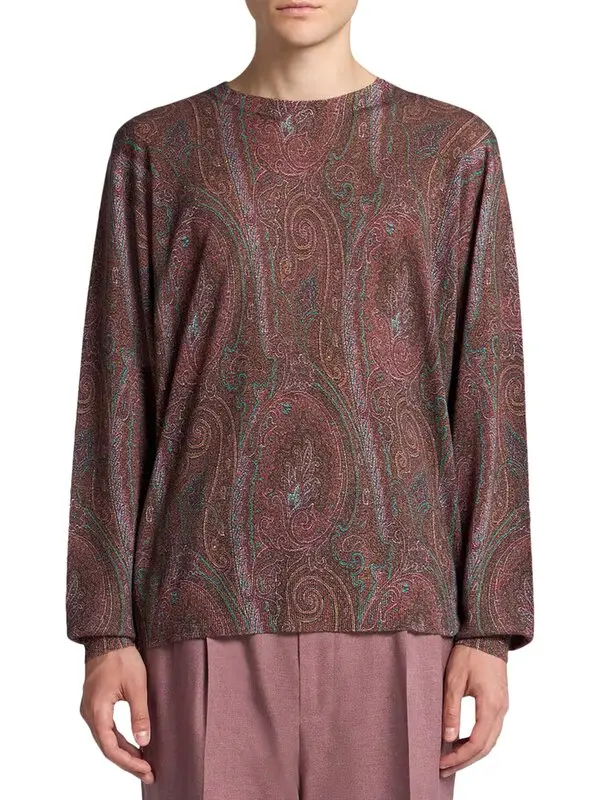 Etro Paisley Silk And Cashmere Blend Sweater - Multicolor