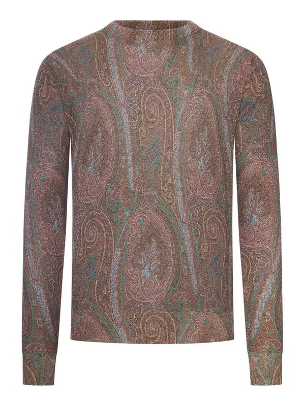 Etro Paisley Silk And Cashmere Blend Sweater - Multicolor
