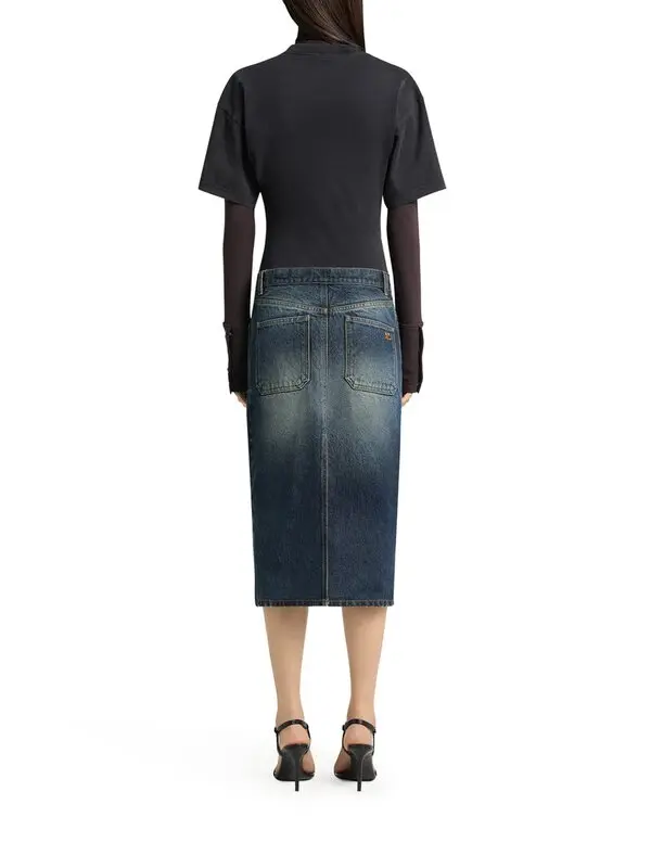COURREGES Waisted Printed T-shirt - Black