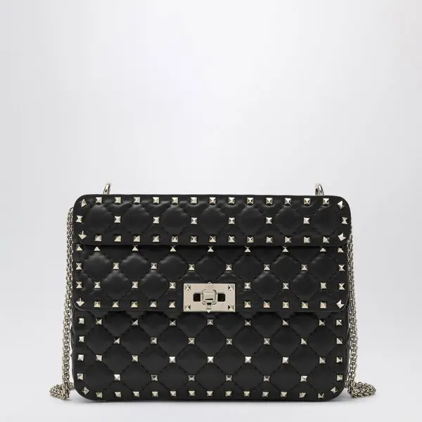Valentino Garavani Medium Rockstud Spike Bag In Nappa Leather - Black