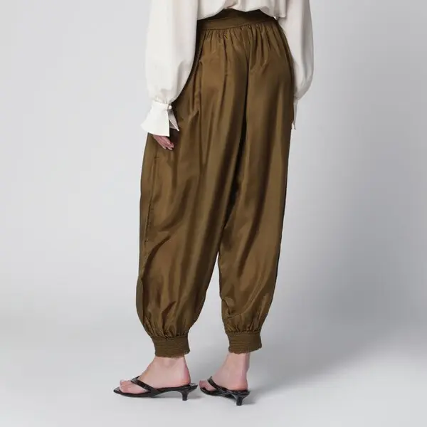 Zimmermann Olive Silk Habotai Harem Pants - Green