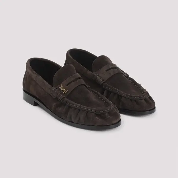 Saint Laurent Le Loafer Suede Loafers - Brown
