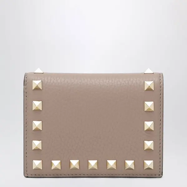 Valentino Garavani Rockstud Wallet In Powder Leather - Pink