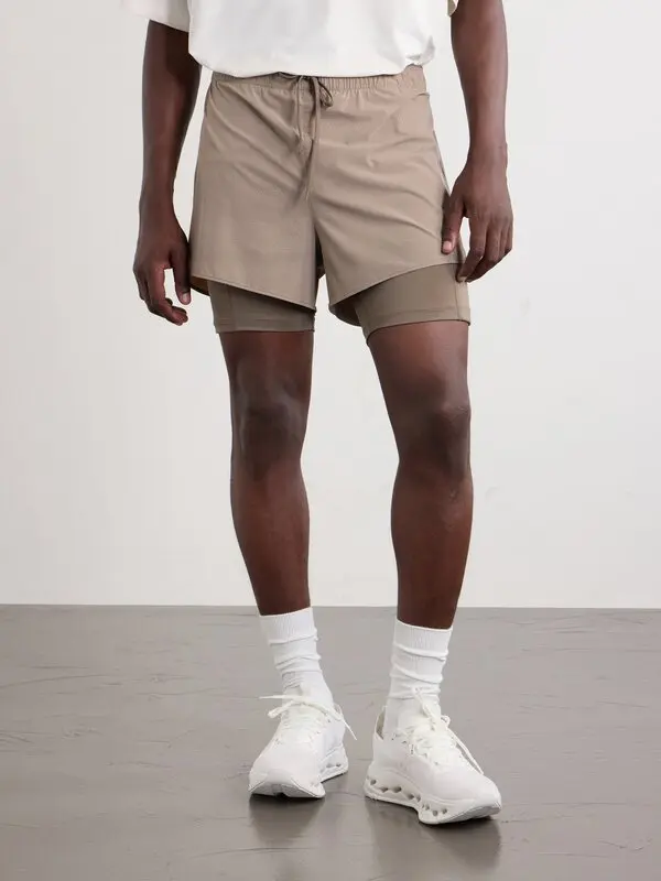 On 2-in-1 Layered Recycled-shell Shorts