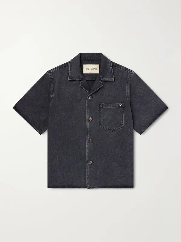 Valentino Garavani Vgold Denim Shirt - Gray