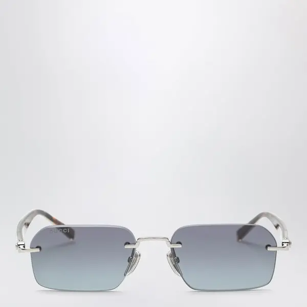 Gucci Tone Metal Rectangular Sunglasses - Silver