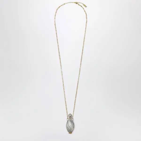 Chloé Gold And Plated Brass Bottle Pendant Necklace - Silver