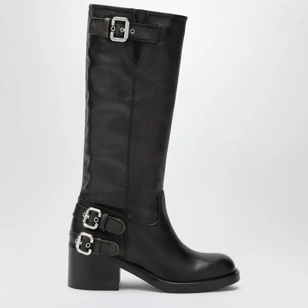 Chloé Dakota Knee-high Biker Boots In Leather