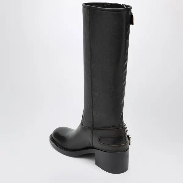 Chloé Dakota Knee-high Biker Boots In Leather