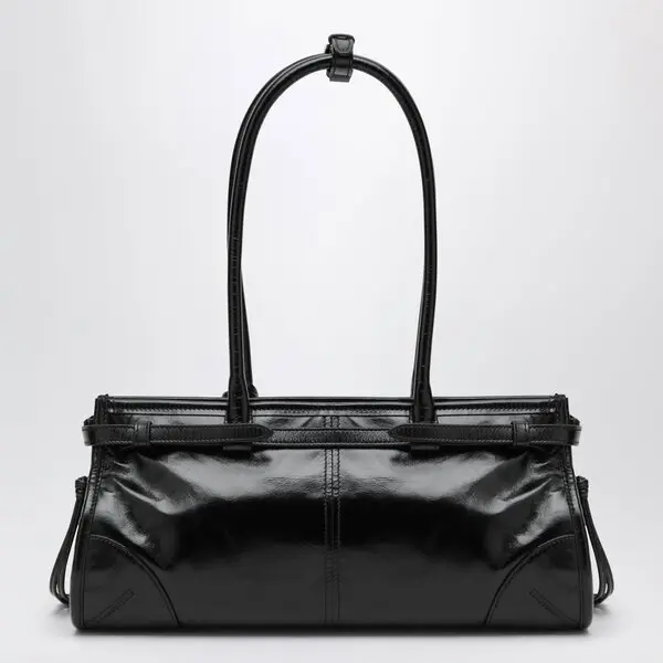 Prada Bonnie Medium Handbag In Calfskin Leather - Black