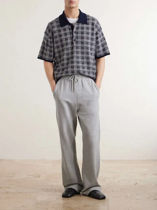 THE ELDER STATESMAN Checked Cashmere Polo Shirt
