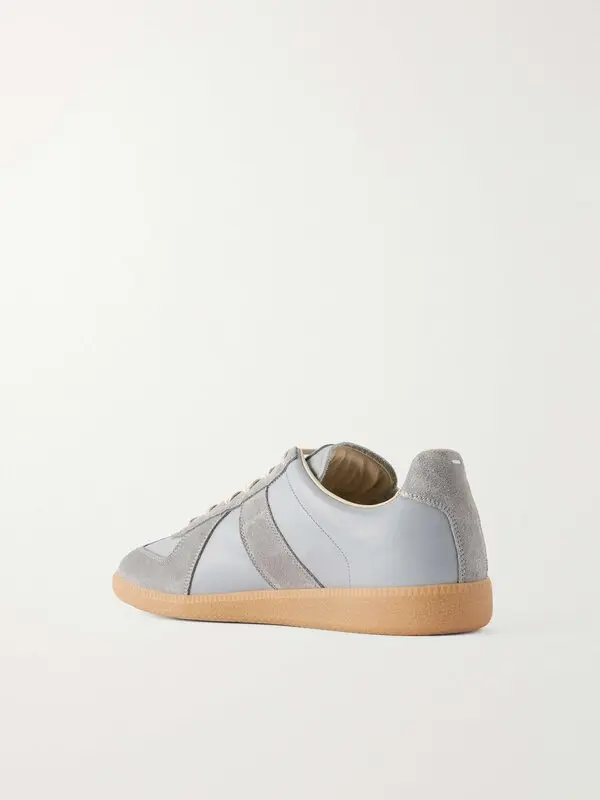 MAISON MARGIELA Replica Suede-trimmed Leather Sneakers