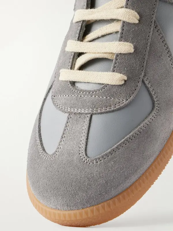 MAISON MARGIELA Replica Suede-trimmed Leather Sneakers