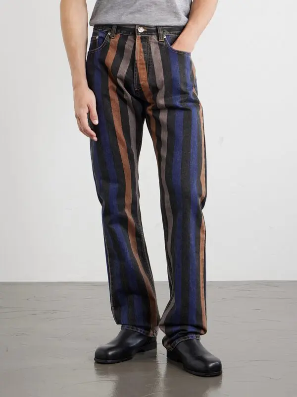 Versace Straight-leg Striped Jeans