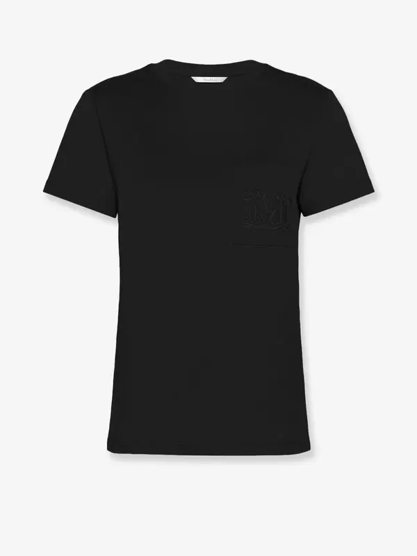 Max Mara Papaia Cotton T-shirt With Monogram - Multicolor