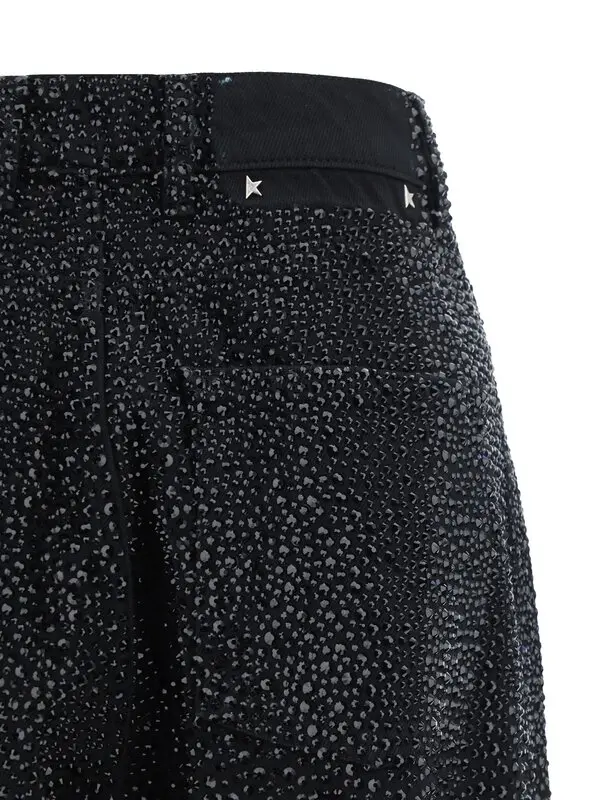GOLDEN GOOSE Kim Pants With All-over Shiny Moniline Details And Cut-out Detail