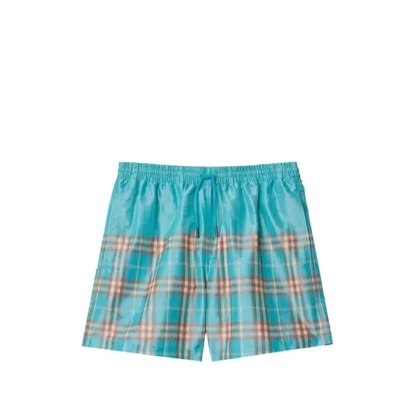 Burberry Check Swim Shorts - Blue