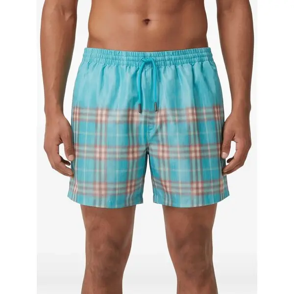 Burberry Check Swim Shorts - Blue