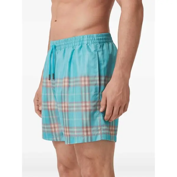 Burberry Check Swim Shorts - Blue
