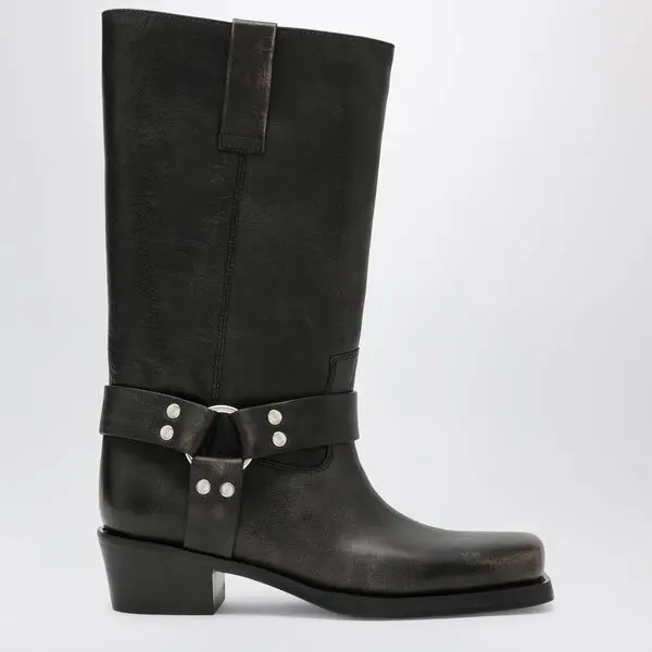 Paris Texas Roxy Brushed Leather Boots - Black