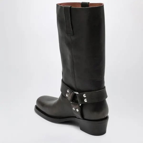 Paris Texas Roxy Brushed Leather Boots - Black