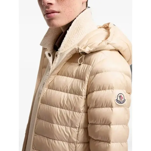 Moncler Quilted Bouclé Trim Jacket - Cream