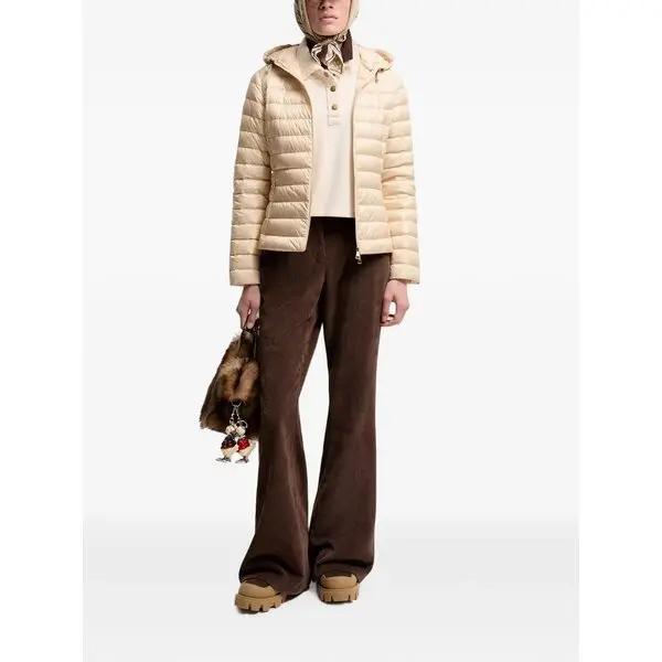 Moncler Quilted Bouclé Trim Jacket - Cream