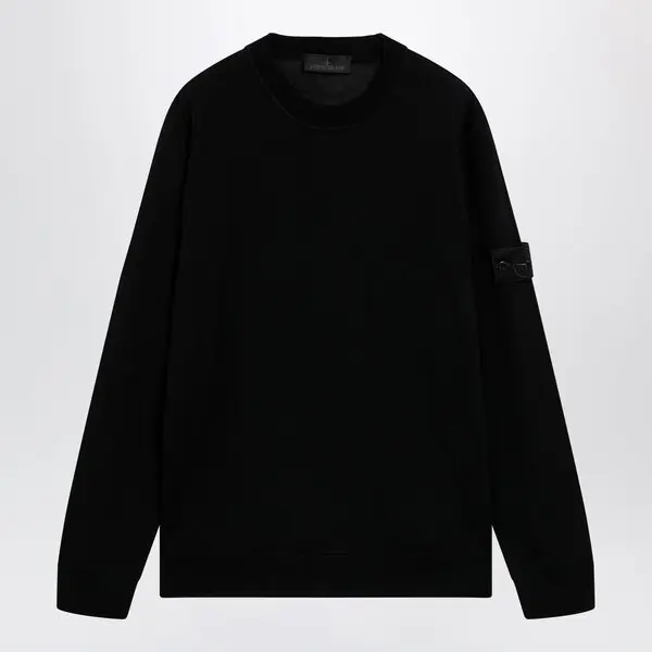 Stone Island Wool Crew Neck Sweater - Black
