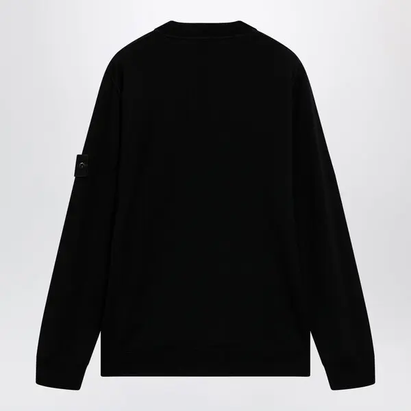 Stone Island Wool Crew Neck Sweater - Black