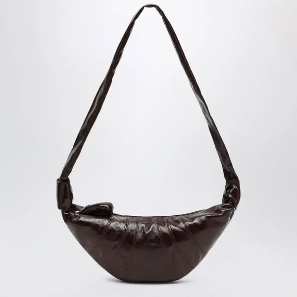 LEMAIRE Small Croissant Bag In Coated Cotton - Brown