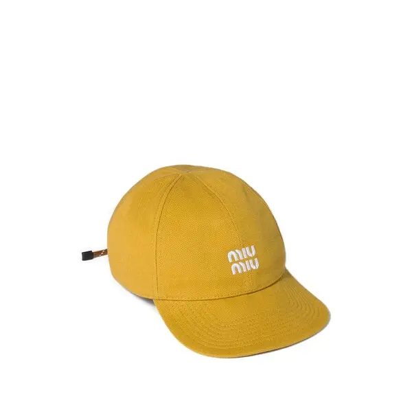 Miu Miu Embroidered Logo Baseball Cap - Yellow